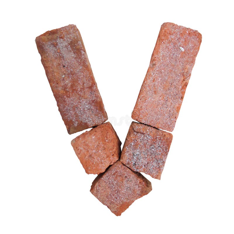 Red Brick Alphabet Font on White Background Isolated with Clipping Path ...