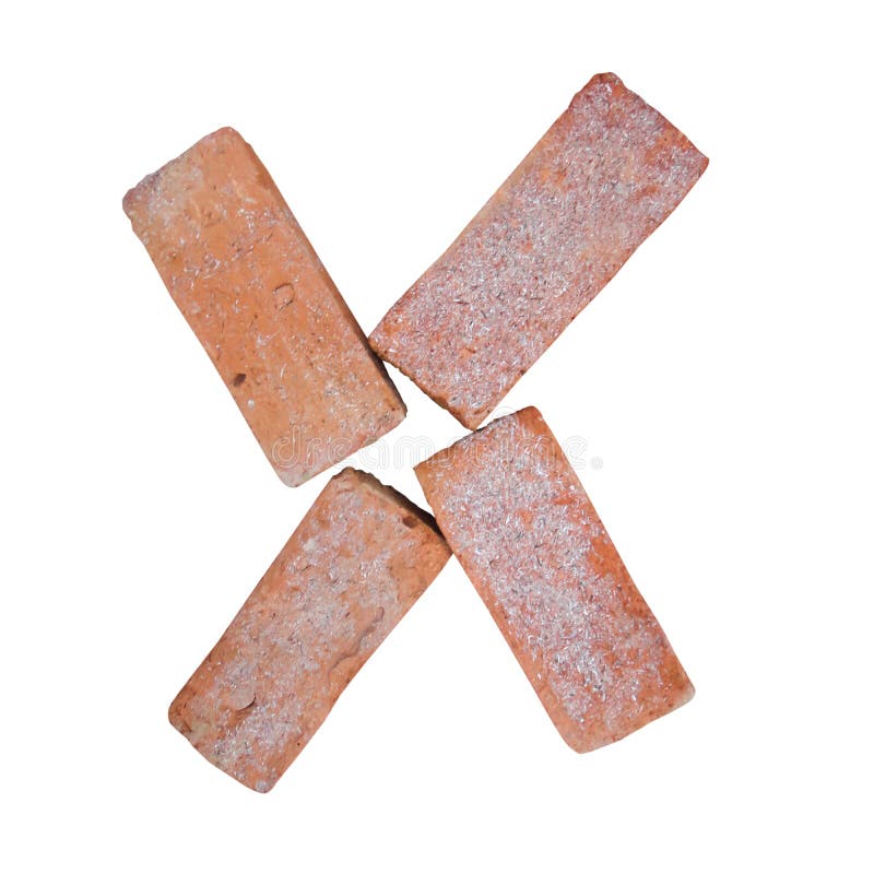 Red Brick Alphabet Font on White Background Isolated with Clipping Path ...