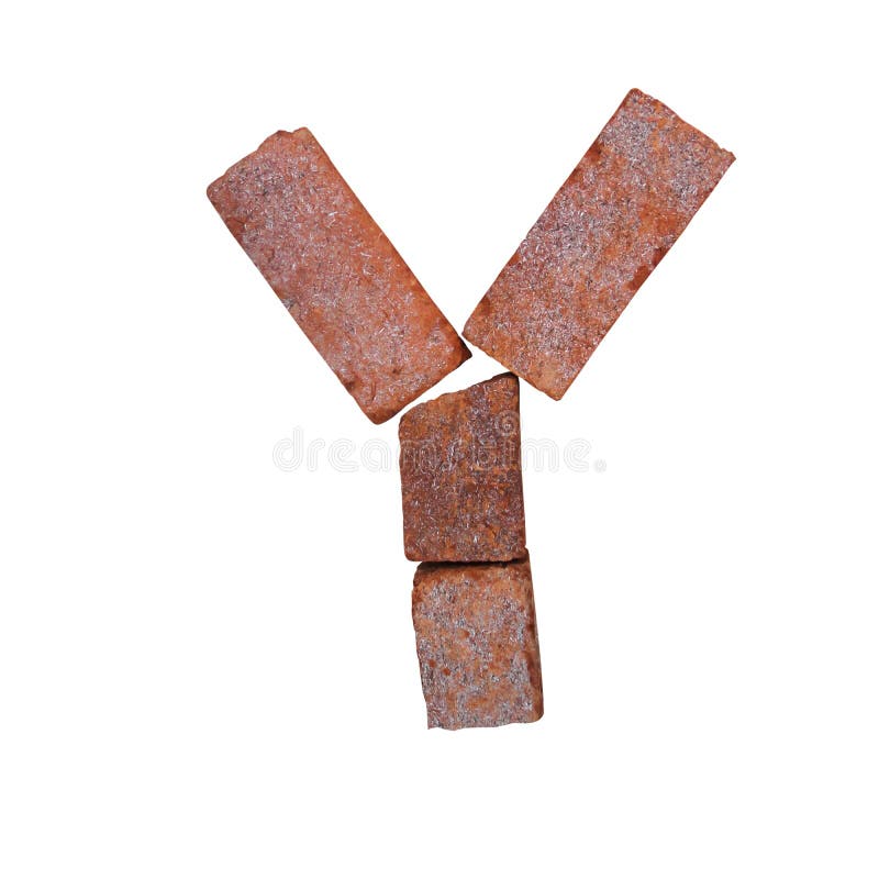 Red Brick Alphabet Font on White Background Isolated with Clipping Path ...
