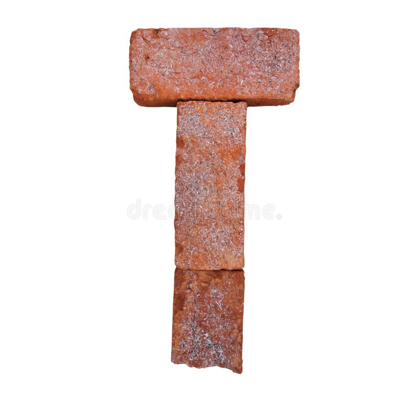 Red Brick Alphabet Number Font on White Background Isolated with ...