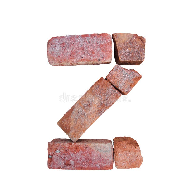Red Brick Alphabet Font on White Background Isolated with Clipping Path ...