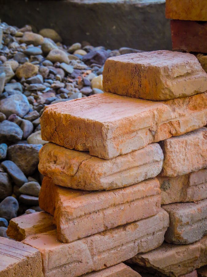Red brick arrangement stock photo. Image of brick, pebble - 330110842