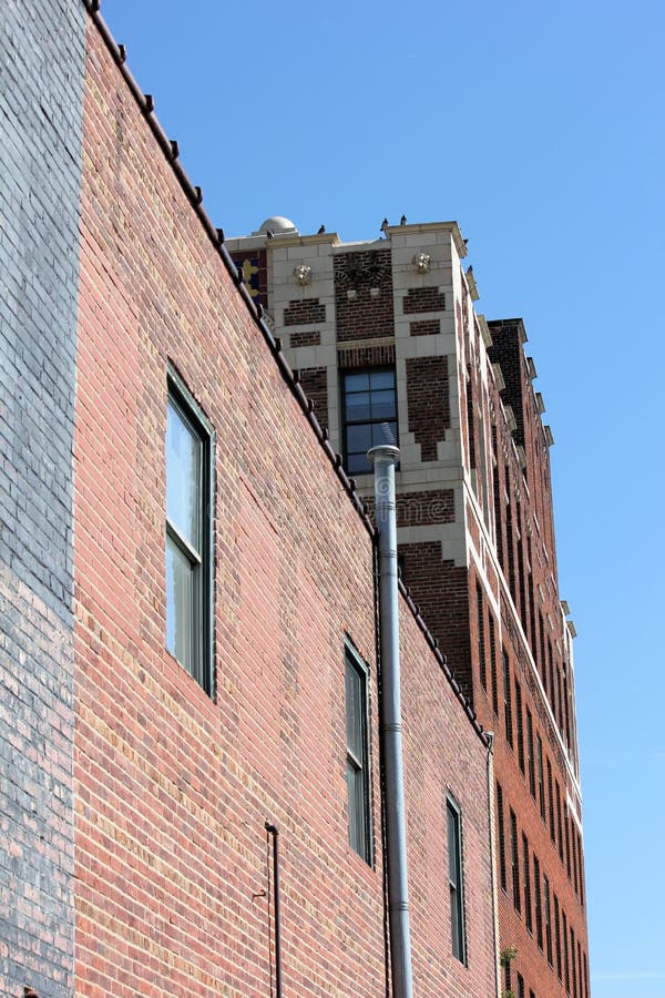 Red brick building stock image. Image of blue, architectural - 16295727