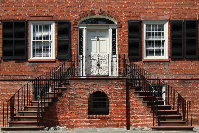 Red Brick Building stock photo. Image of savannah, dwelling - 19641514