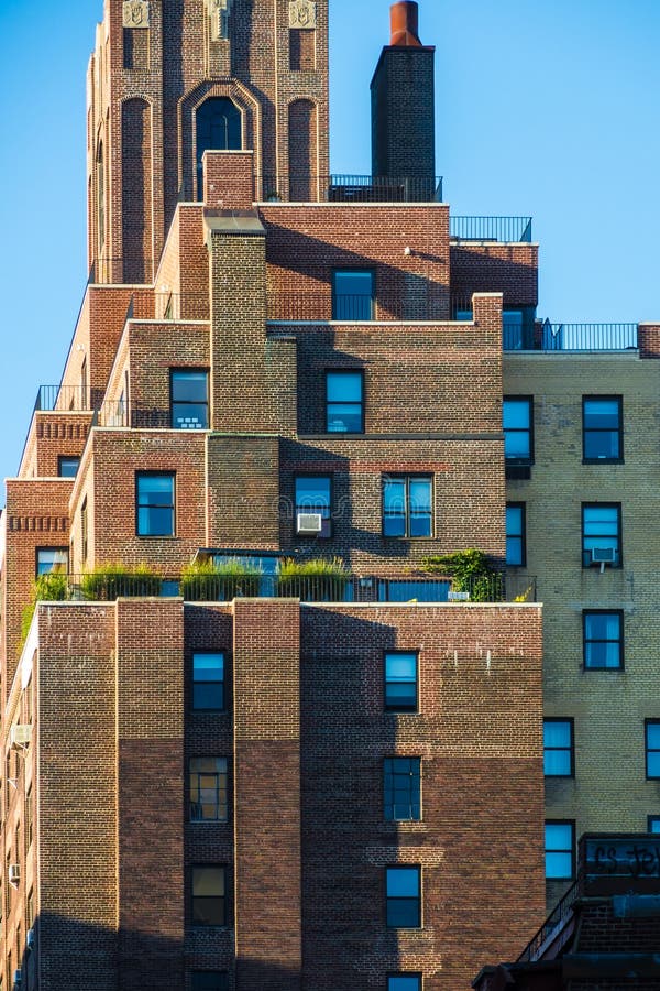 Red Brick Building in Central New York Blue Sky Architecture Stock ...