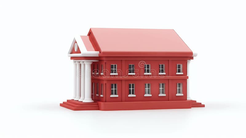 Red Brick Building, Classical Architecture Model Stock Video - Video of ...