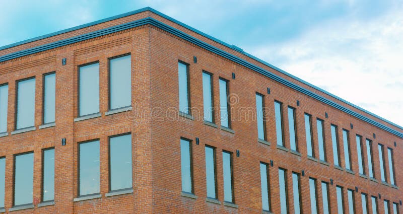 Red Brick Building Corner Perspective Horizontal View Stock Photo ...