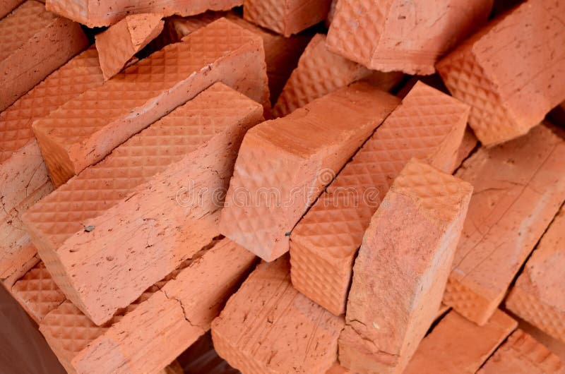 Red Adobe brick. stock photo. Image of block, brick - 106863992