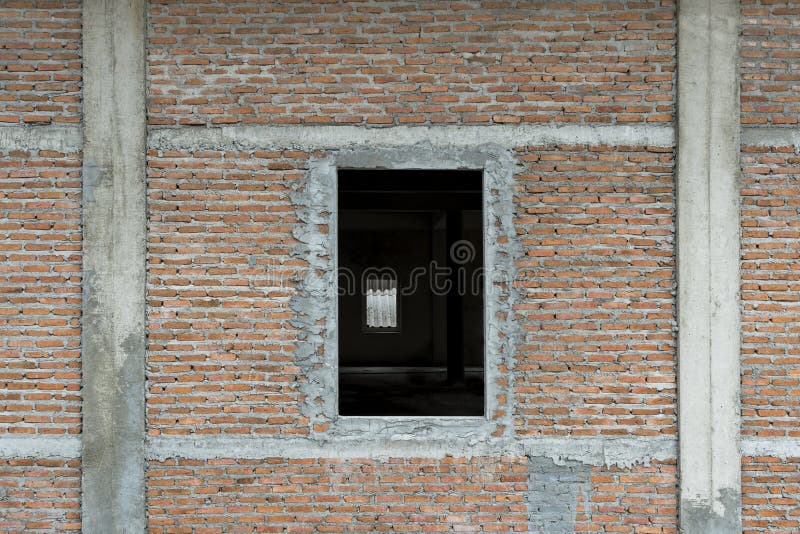 Red Brick Building Structure is Fragile. Stock Image - Image of brick ...