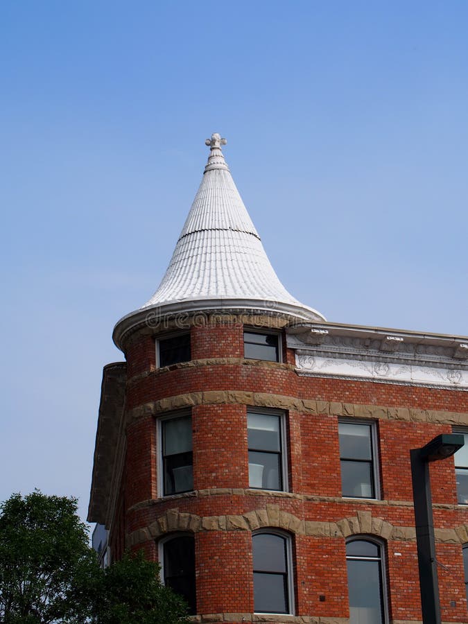 Red conical roof stock image. Image of outdoors, building - 42335