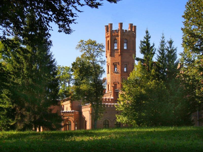 Red brick castle stock image. Image of castle, lake, summer - 1504275