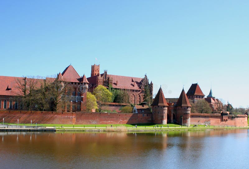 Red Brick Castle on the River Stock Photo - Image of city, monastery ...