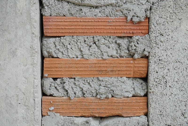 Red brick and cement wall stock image. Image of civil - 42823473