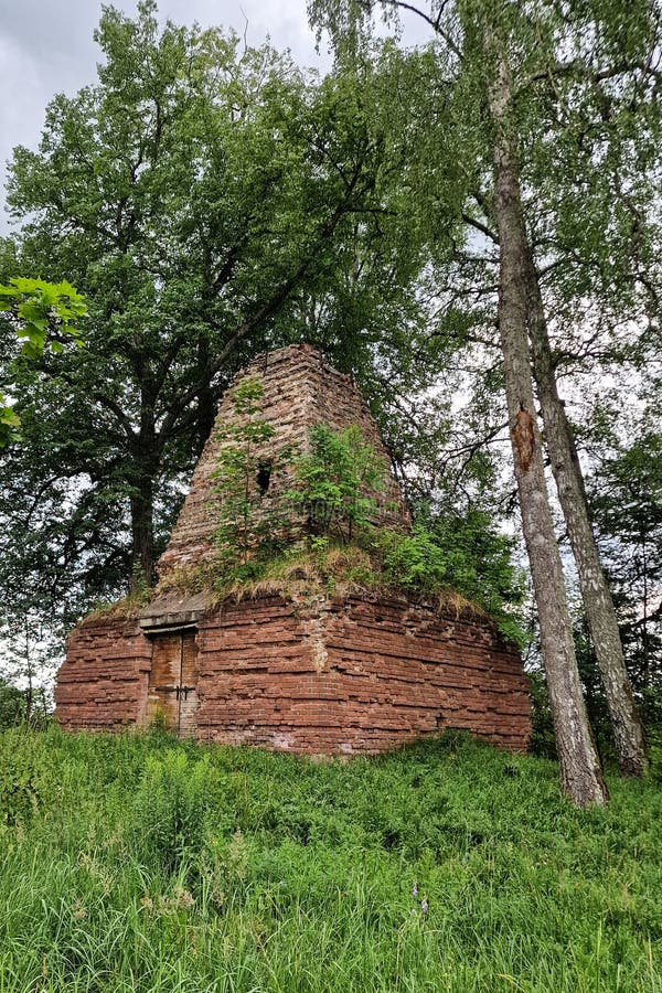 Red Brick Chapel in Ropazi, Latvia Stock Image - Image of tower ...