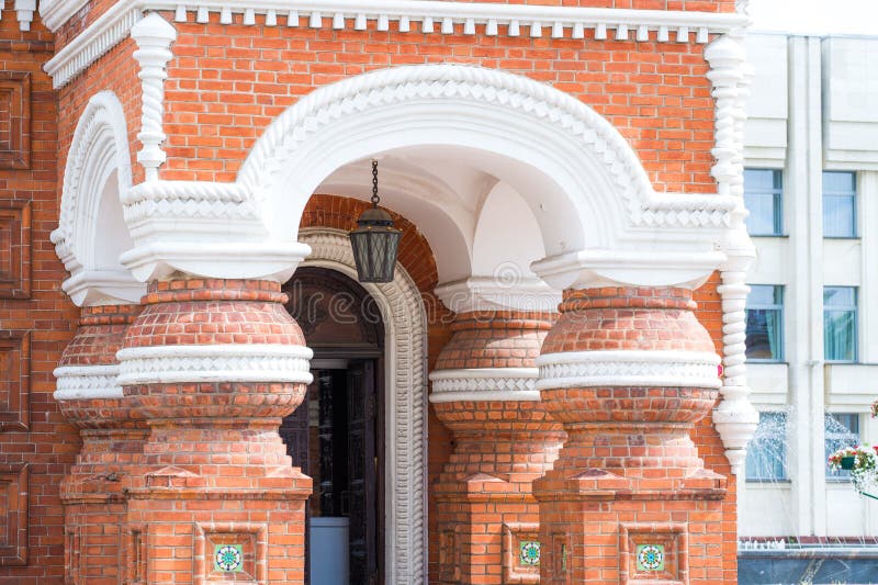 Red brick chapel stock photo. Image of church, background - 123456294
