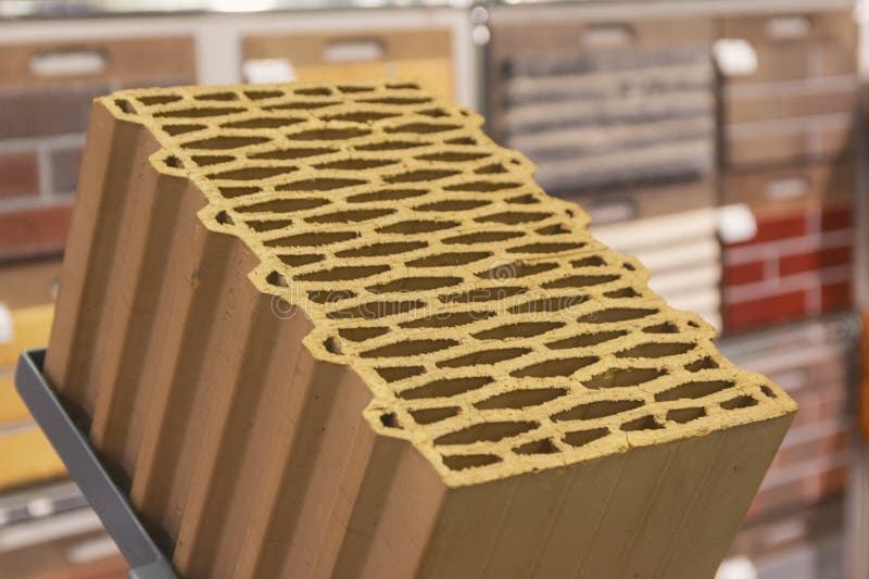 Red Brick on the Counter Close-up Stock Photo - Image of orange ...