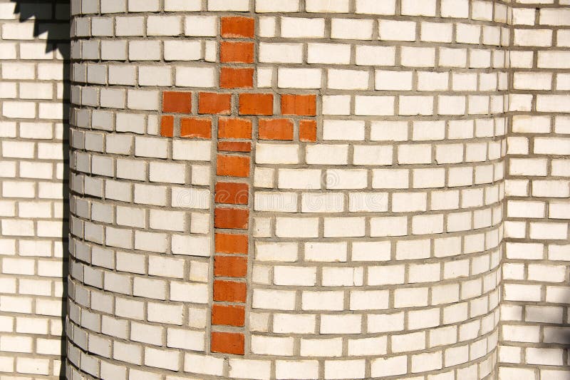 Brick Cross of Christ Textured Stock Image - Image of texture, back ...