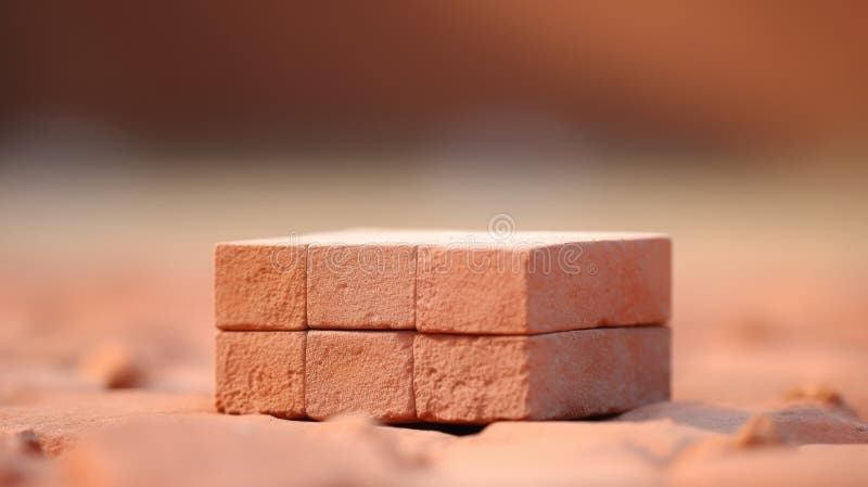A Red Brick Cube Sitting on Top of a Pile, AI Stock Photo - Image of ...