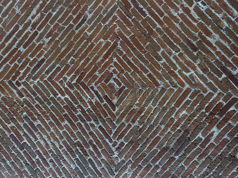 Red Brick Domed Attic. Background of Narrow Bricks Arranged in a ...