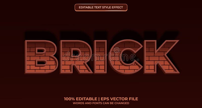 Red Brick - Editable Text Effect. Brick Theme Style Stock Vector ...