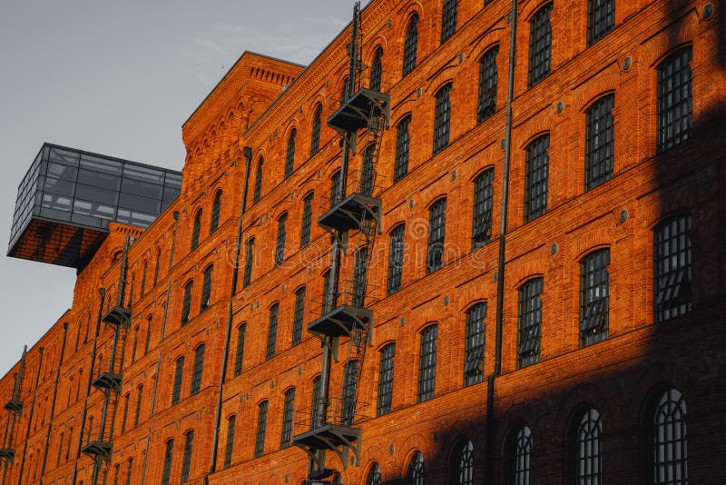 Red Brick Facade of the Factory. Stock Photo - Image of architecture ...