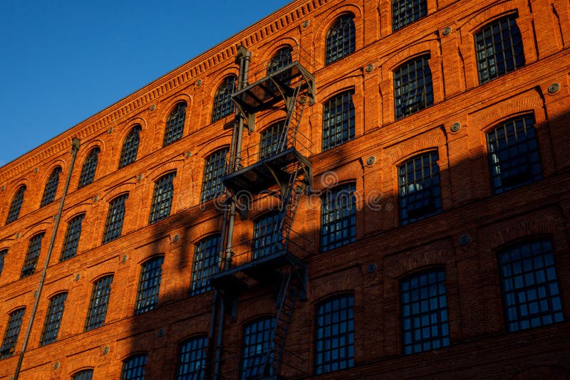 Red Brick Facade of the Factory. Stock Photo - Image of tourism ...