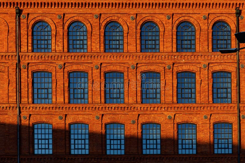 Red Brick Facade of the Factory. Stock Photo - Image of evolution ...