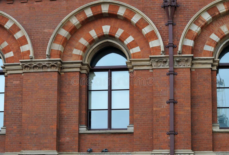Arched Window in Facade of Neoclassical Building Stock Image - Image of ...
