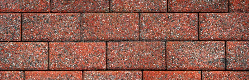 Red Brick Floor. Panorama. Background and Texture. Stock Image - Image ...