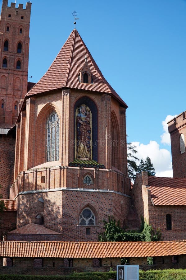 Red Brick Fortifications of the Templar Castle in Malburk. Poland Stock ...