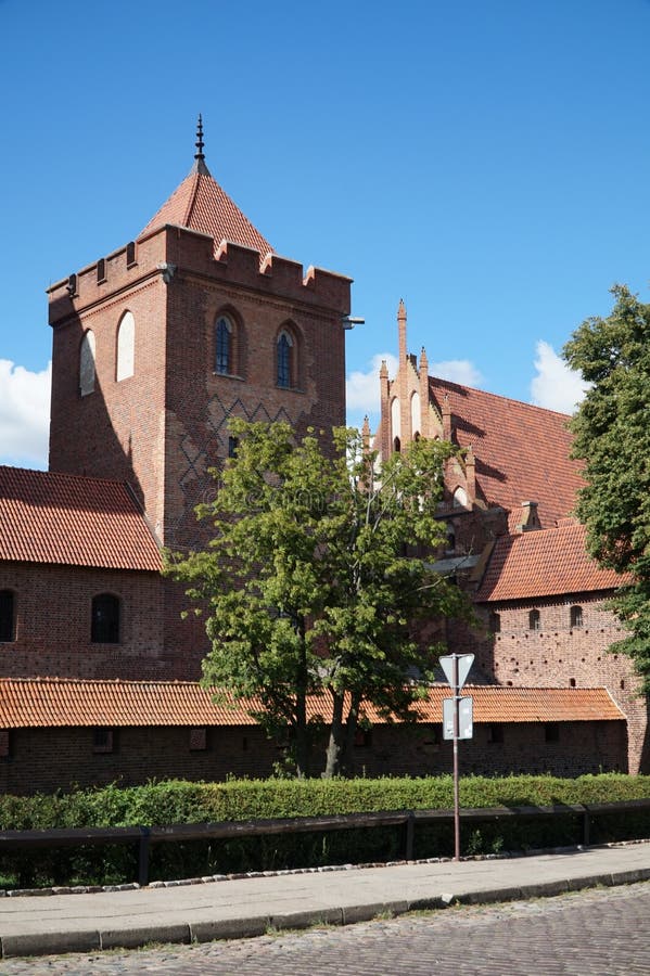 Red Brick Fortifications of the Templar Castle in Malburk. Poland Stock ...