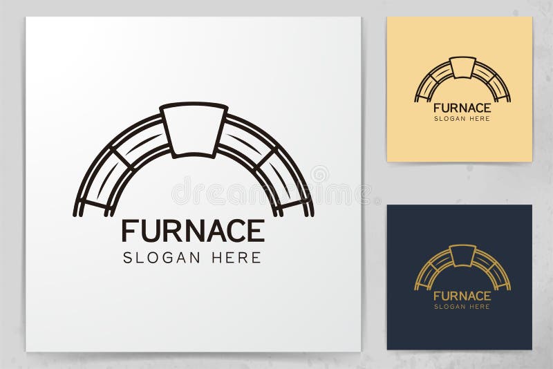 Red Brick, Furnace Logo Design Inspiration Stock Vector - Illustration ...