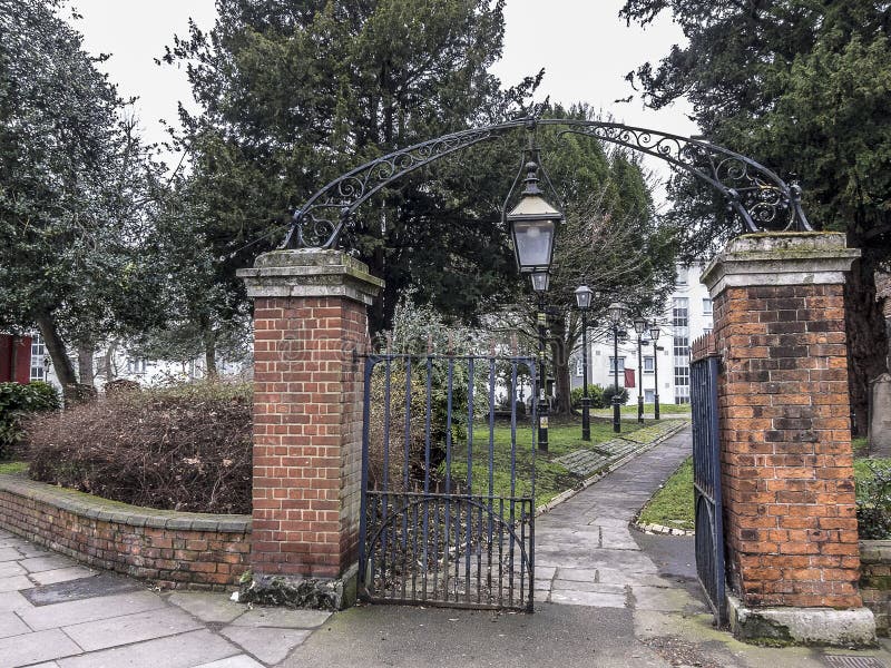 Entrance into Cemetery stock photo. Image of gate, white - 113612748