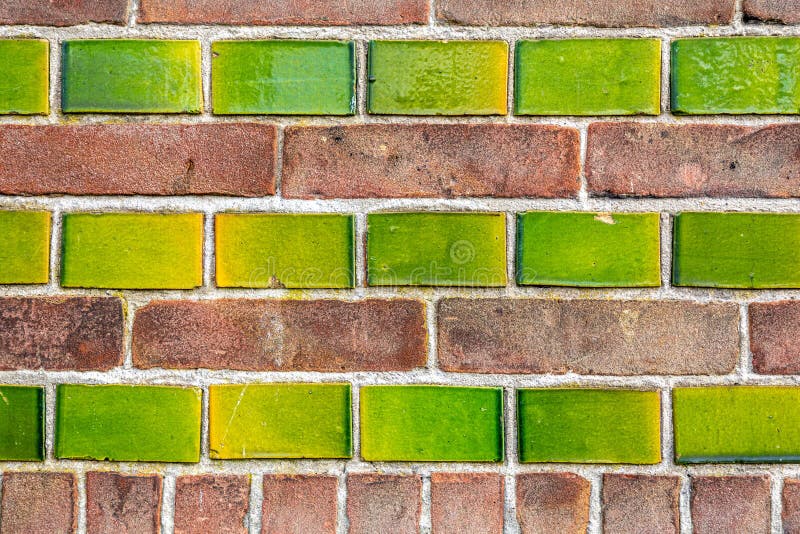 Red Brick and Glazed Tile Wall Grunge Texture Background Stock Image ...