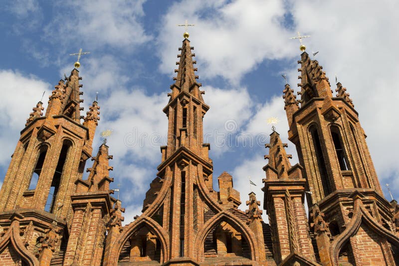 Red brick gothic cathedral stock image. Image of historic - 57601185