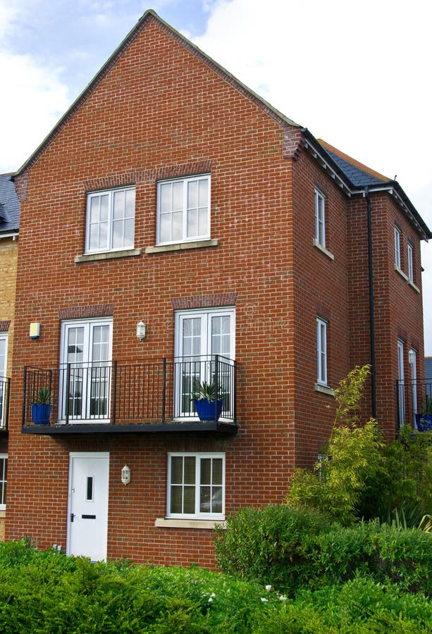 House Uk Red Brick New Build Home Stock Photo - Image of residential ...