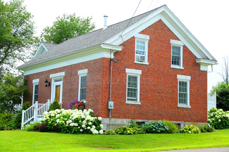 Red brick house stock image. Image of brick, expanded - 59894543