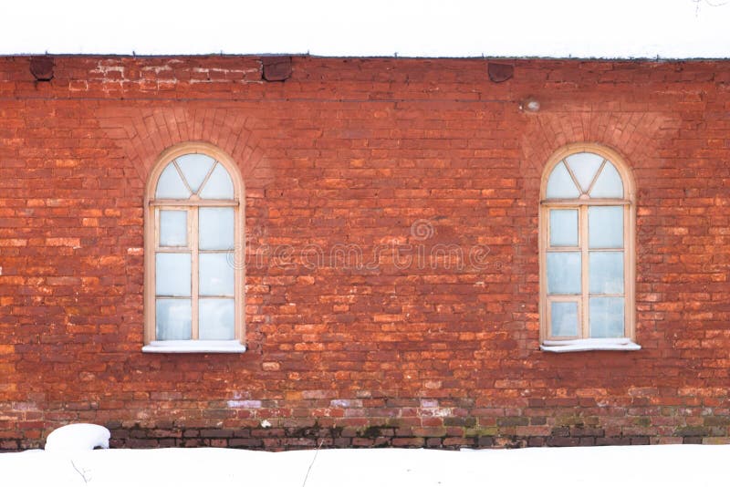 Red Brick House in the Winter Stock Photo - Image of brick, realty ...
