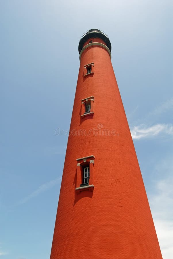 Red brick lighthouse stock photo. Image of tower, security - 18416336