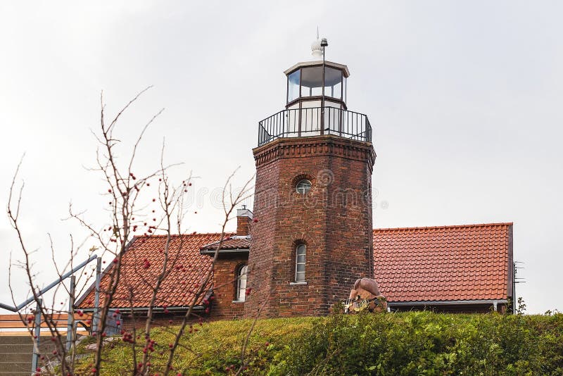 Brown Lighthouse stock photo. Image of landmark, shoreline - 13502506