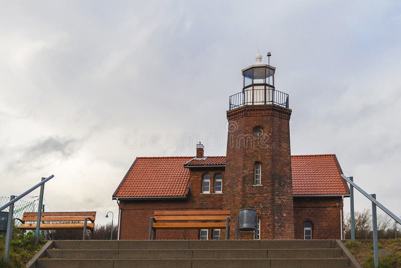 Red brick lighthouse stock image. Image of coast, brick - 104682717
