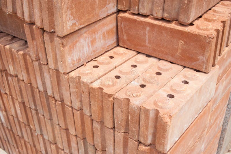 Heap of Bricks on a Palette - Building Supplies Stock Photo - Image of ...