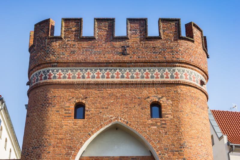 Red Brick Mostowa City Gate in Torun Stock Image - Image of ...