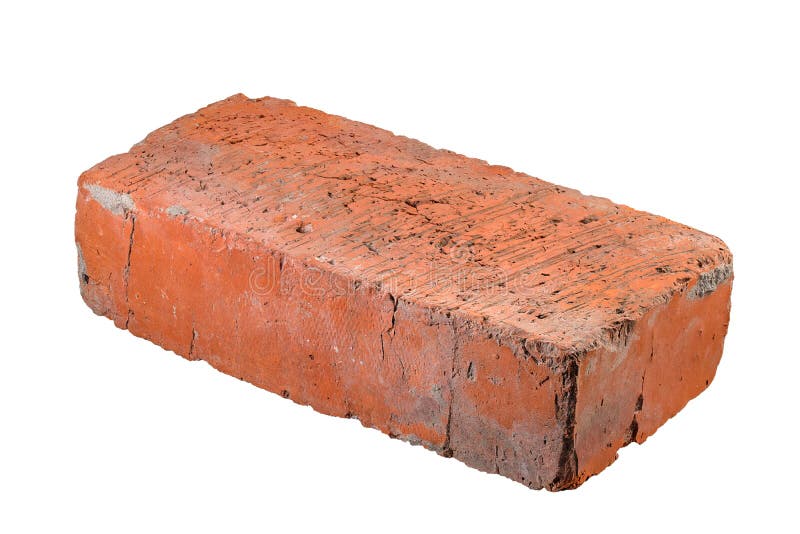 Red Brick One Standard Regular Size Isolated on White Background Stock ...