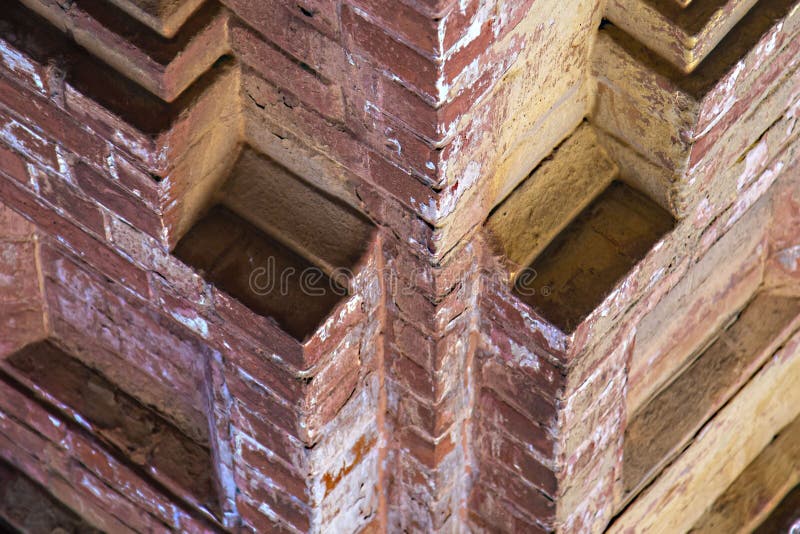 Red brick ornament stock image. Image of corner, aged - 187843991