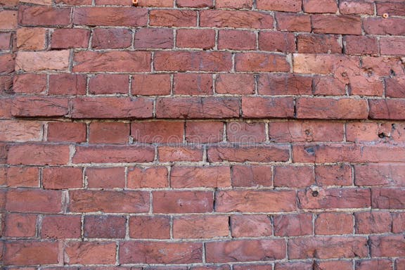 Red Brick Pattern. Old Brick Wall with Cracks and Scratches Stock Photo ...