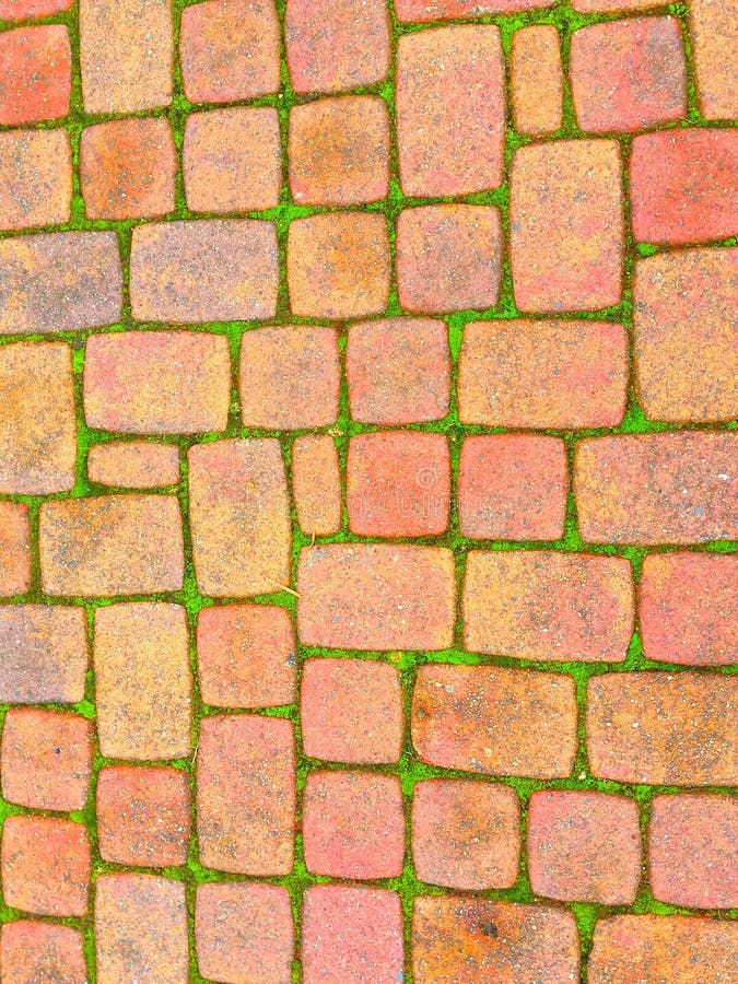 Red Brick Pattern on the Sidewalk Stock Photo - Image of brown, people ...