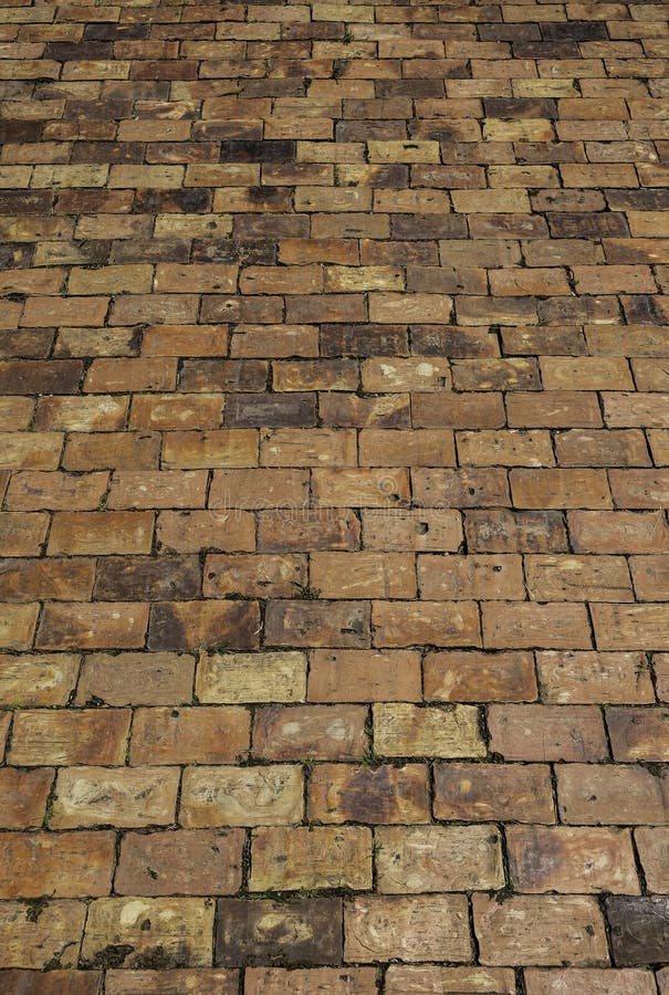 Red Brick Paving Stones on a Sidewalk Stock Photo - Image of flooring ...