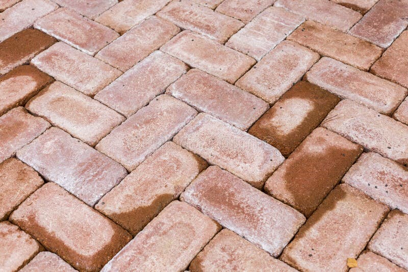 Red Brick Paving Stones on a Sidewalk Stock Photo - Image of hardscape ...