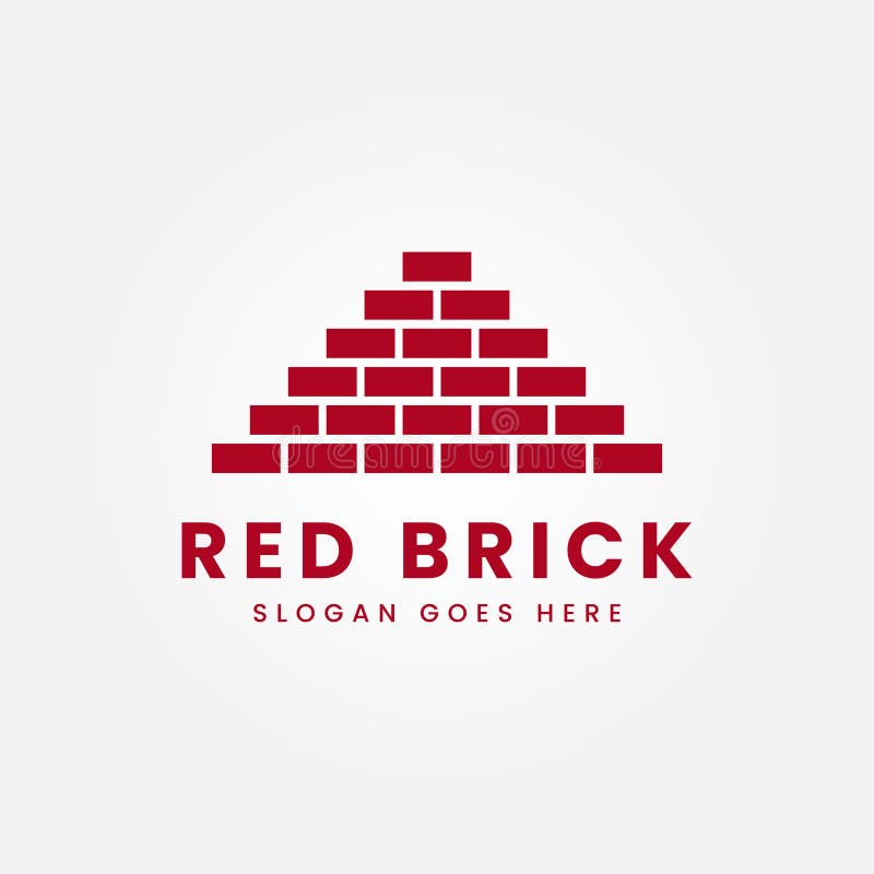 Red Brick, Pile and Stack Balance Bricks Logo Vector Illustration ...